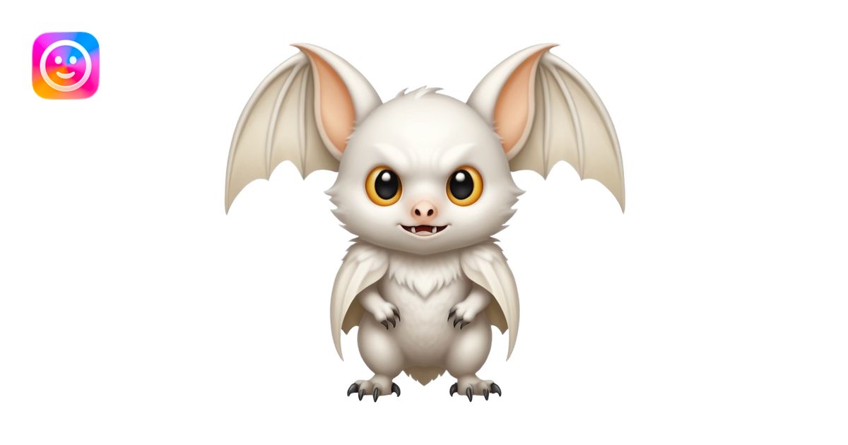 White bat with large pointed wings emoji | AI Emoji Generator