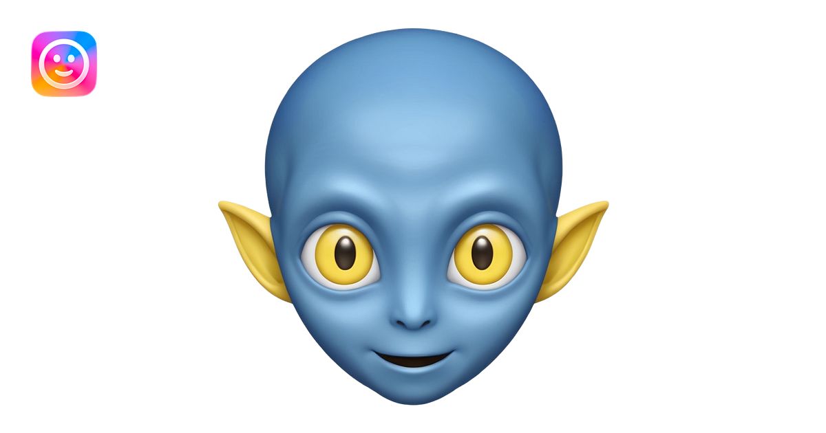 I want an alien with blue color and middle section of the forehead ...