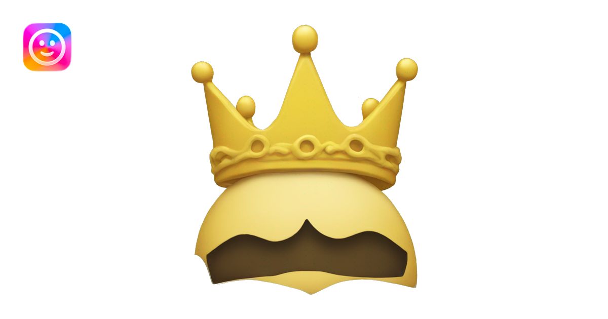 Yellow face emoji in bed with Kings Crown on head emoji | AI Emoji ...