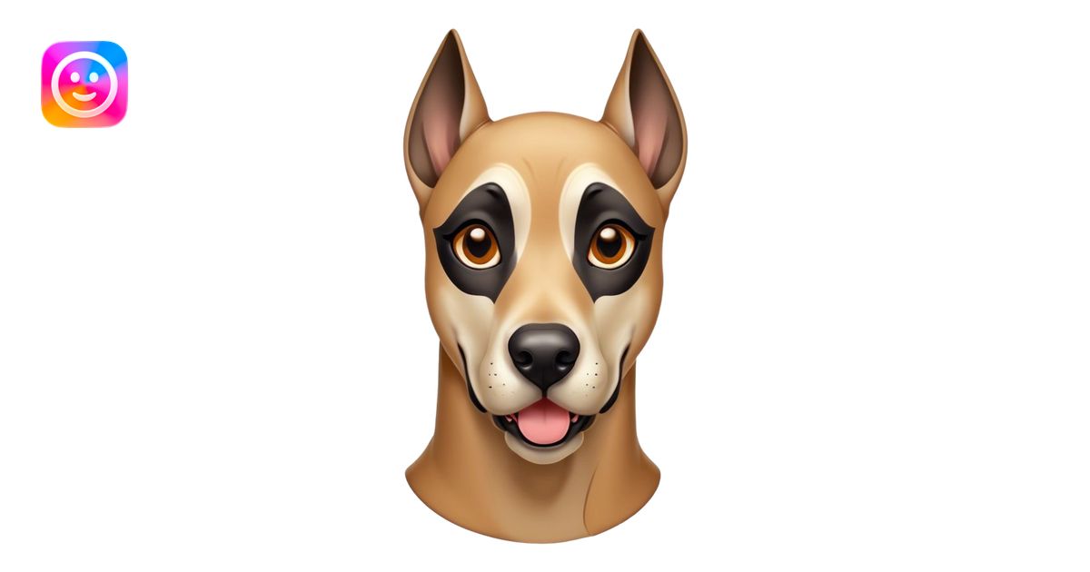 Cinematic Comical Fawn Great Dane Portrait Emoji, Head tilted ...