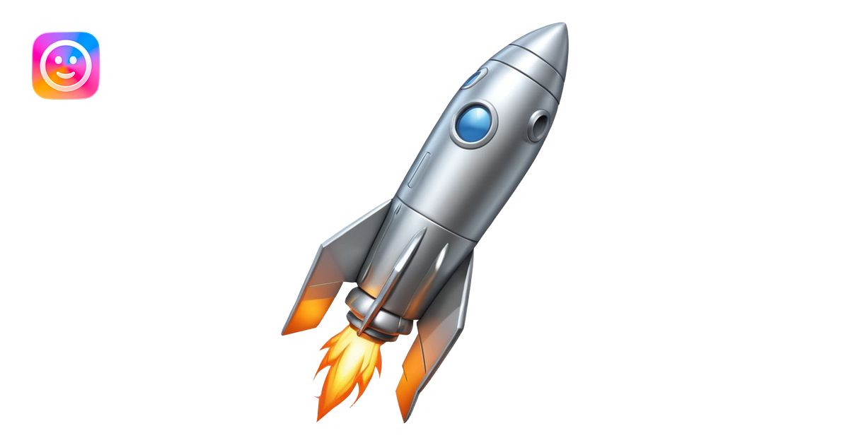 No the rocket must be 45* from the 180 emoji | AI Emoji Generator