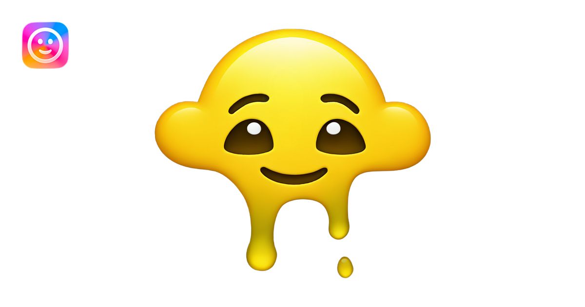 a yellow puddle with a smiley Face emoji | AI Emoji Generator