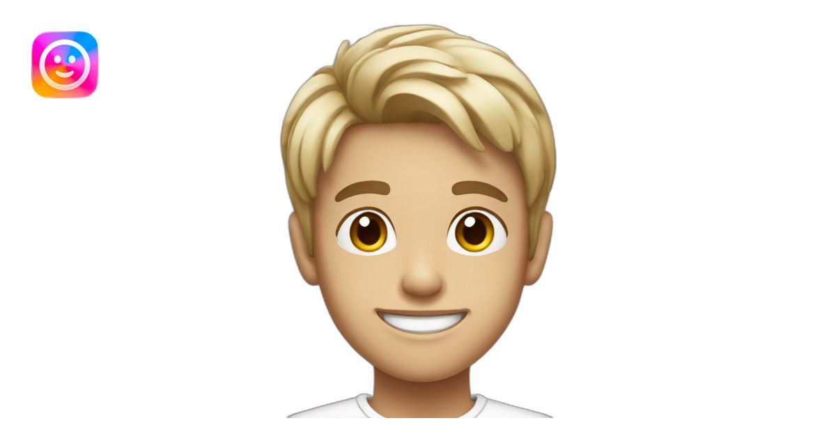 A boy age 16 with white colour and smiling emoji | AI Emoji Generator