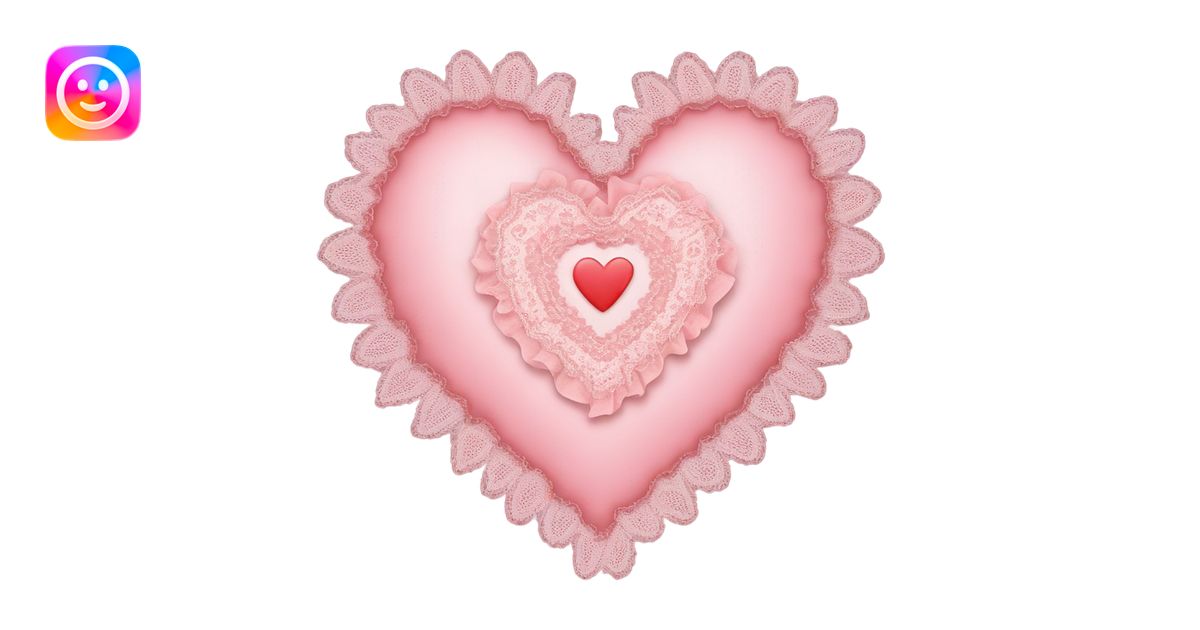 Frilly heart valentine emoji | AI Emoji Generator