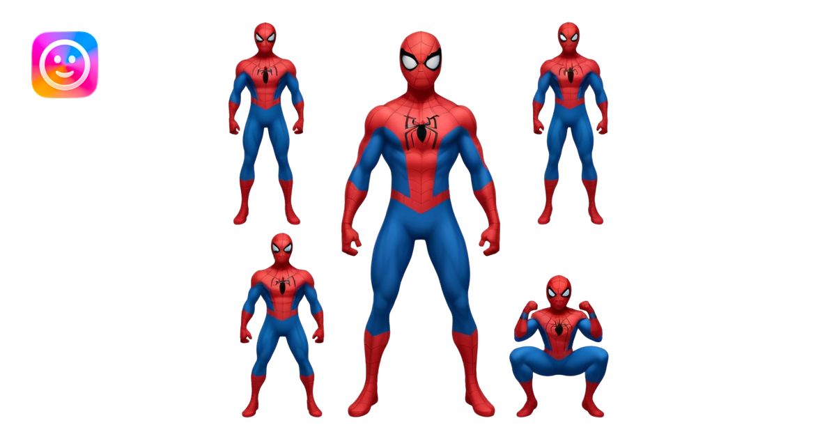 Spiderman full body doodle all reactions emoji | AI Emoji Generator
