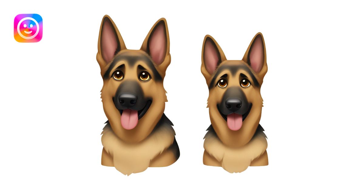 3 German shepherd dogs emoji | AI Emoji Generator