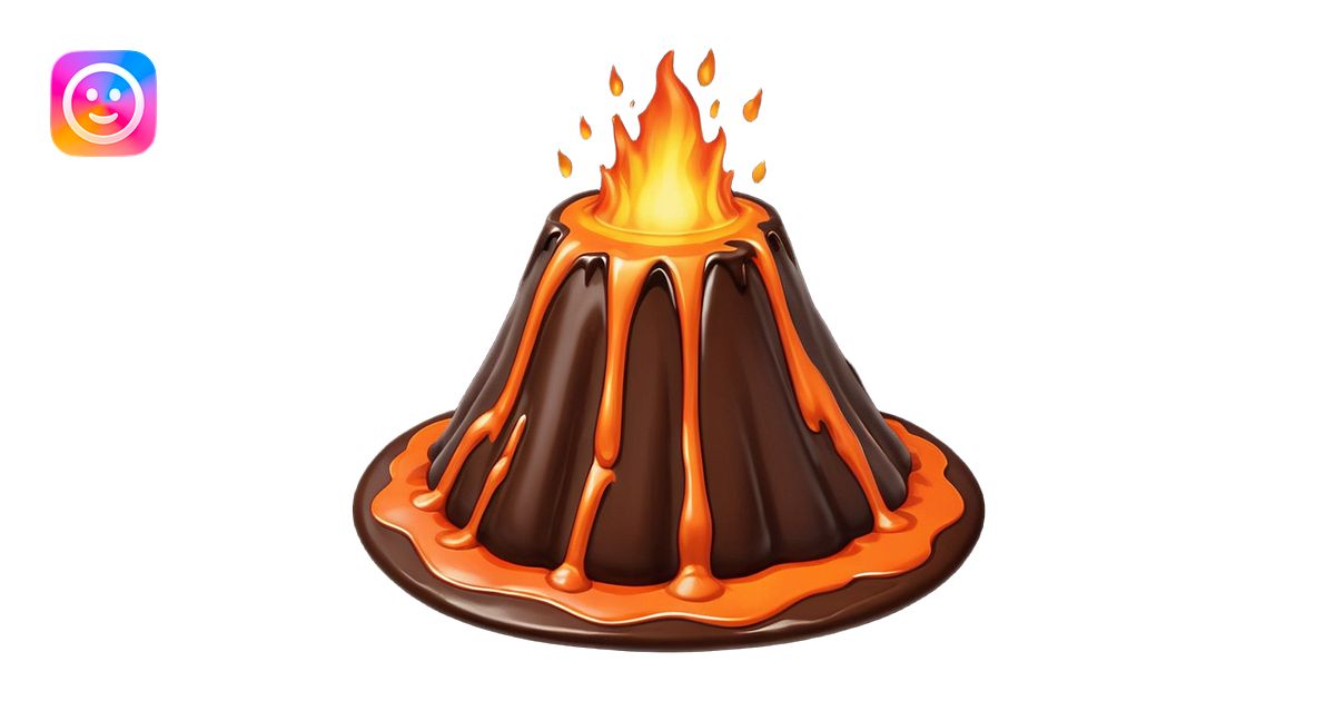 Volcano Experiment instead fire chocolate is coming out emoji | AI ...