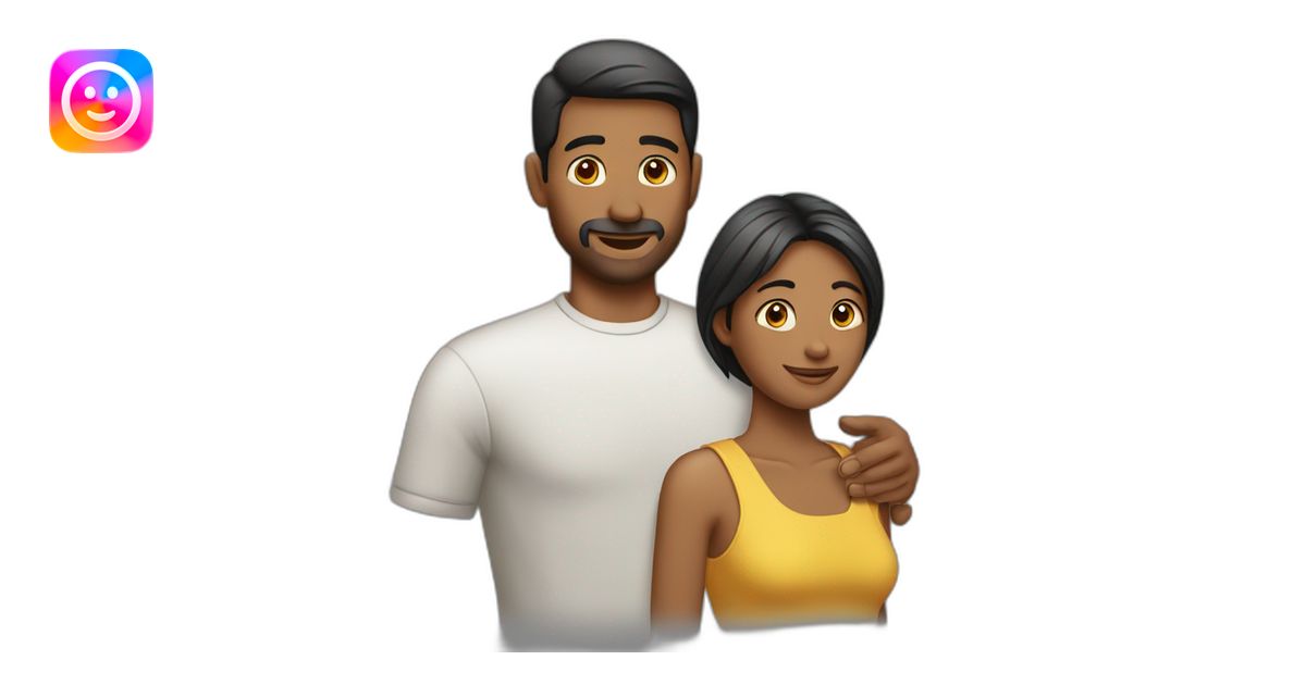 Man patting woman’s head emoji | AI Emoji Generator