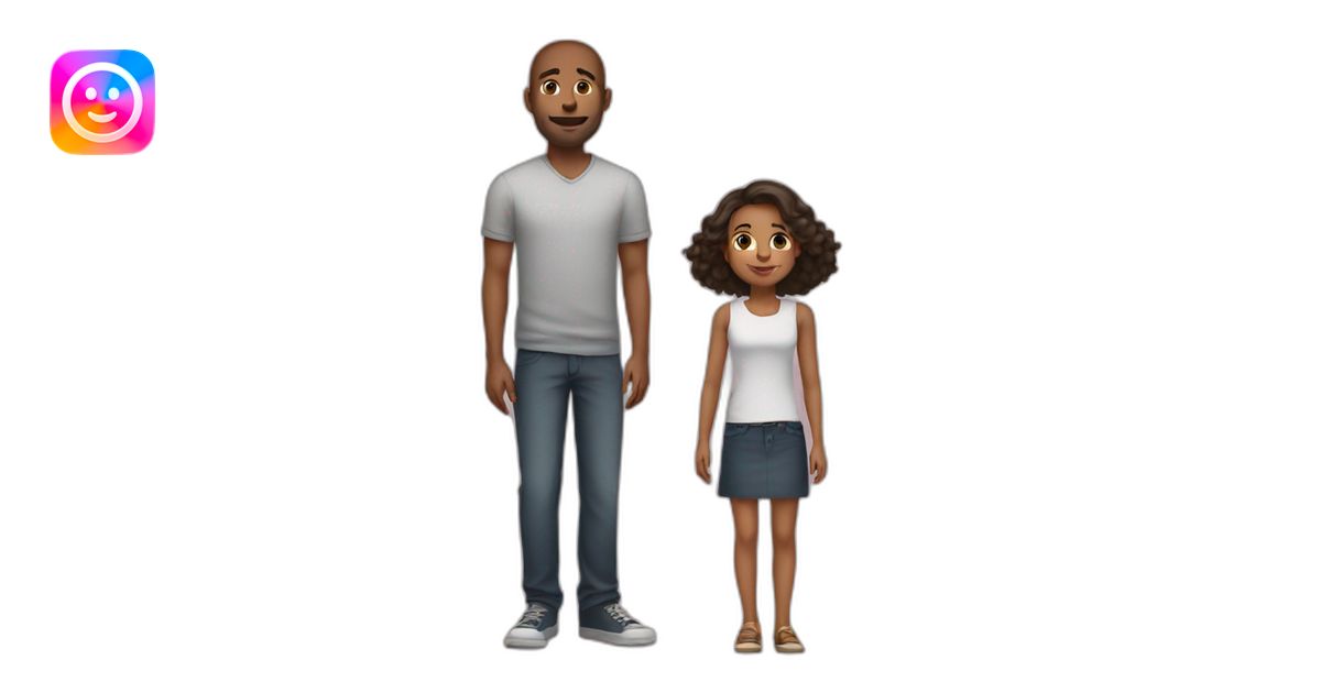 Love of a tall man with a short girl emoji | AI Emoji Generator