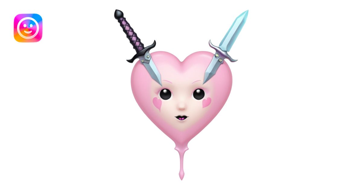 pastel goth heart with pastel dagger emoji | AI Emoji Generator