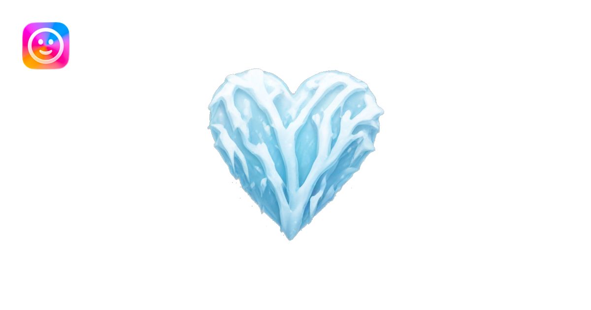 White Icy heart emoji | AI Emoji Generator