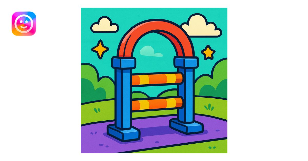 obstacle, playful cartoon style illustration | AI Emoji Generator