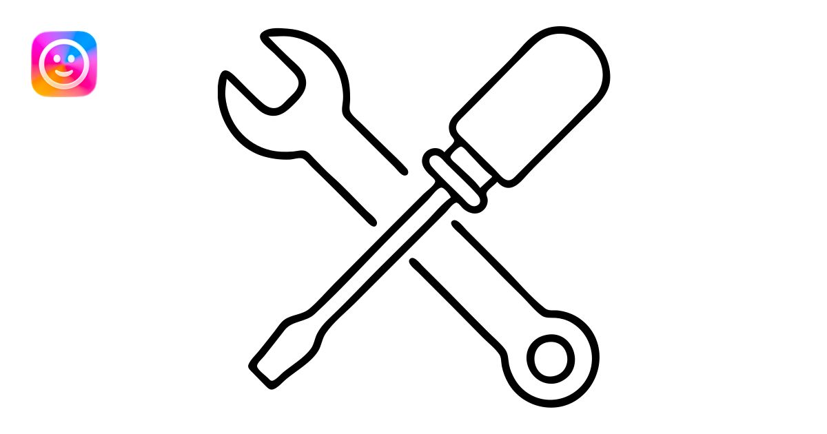 Maintenance icon with wrench and screwdriver crossed icon | AI Emoji ...