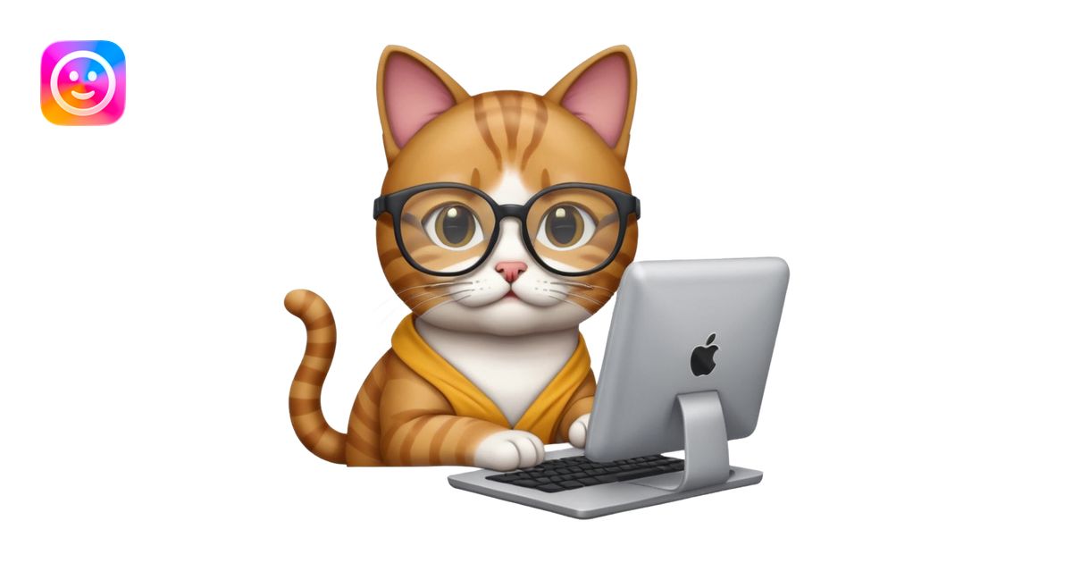 cat analyzing data on a computer emoji emoji | AI Emoji Generator