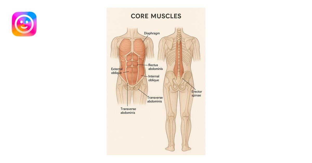 muscoli del Core anatomia image | AI Emoji Generator