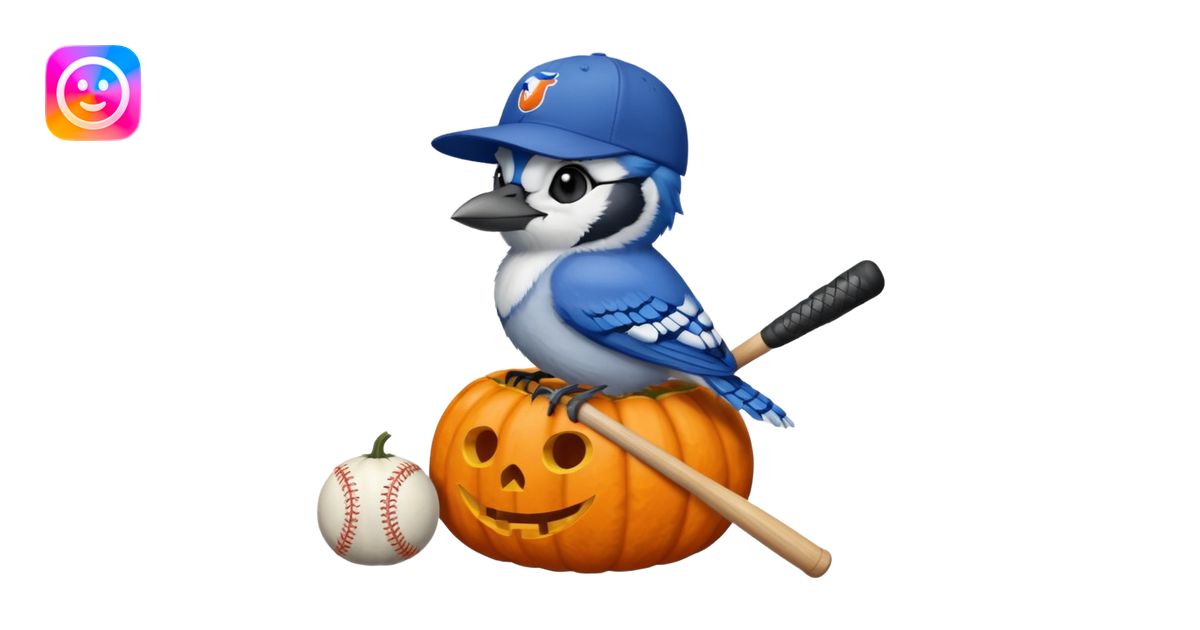 bluejay wearing MLB bluejay baseball hat holding a baseball bat sitting ...