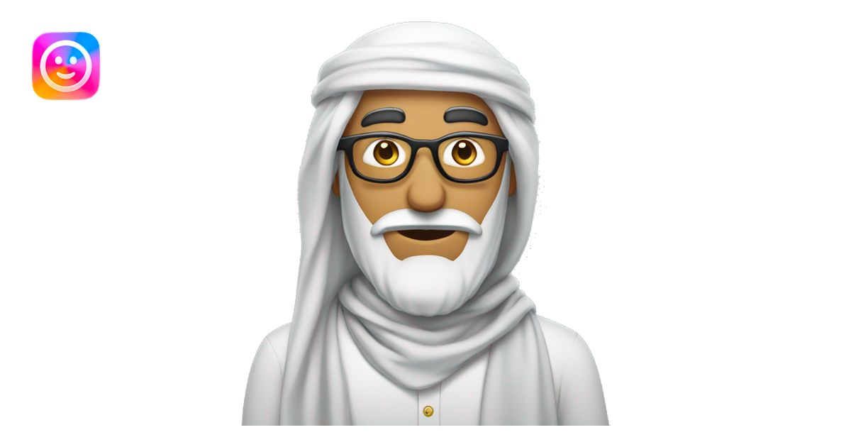 Arabe con bufanda y gafas emoji | AI Emoji Generator