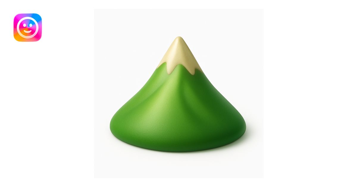 A 3D emoji in iOS emoji aesthetic style of a small mountain peak or ...