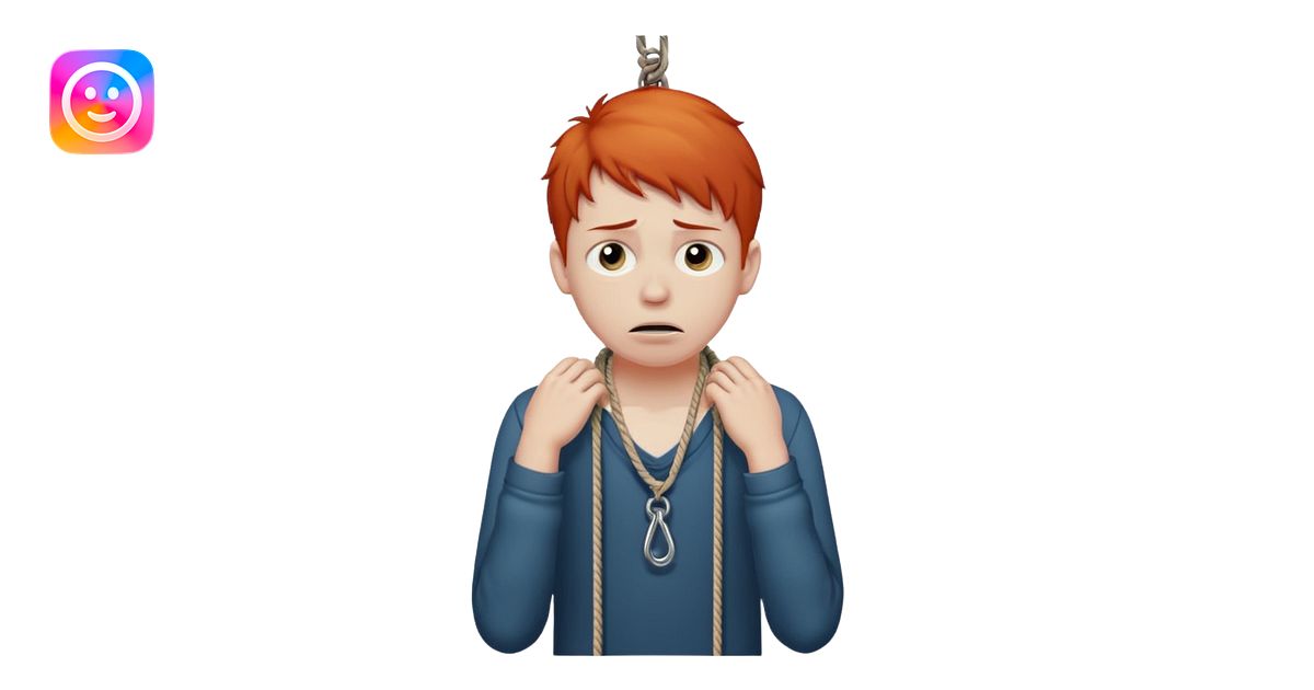 red headed boy hanging by his neck from a noose emoji | AI Emoji Generator