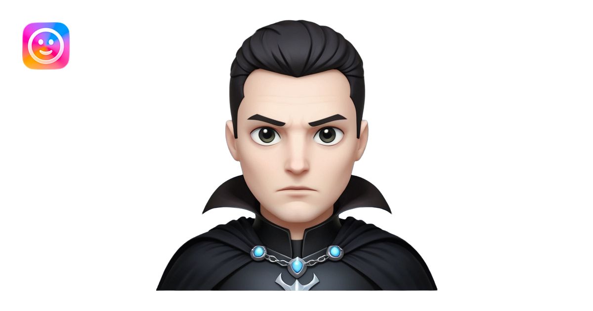 dark sci-fi villain portrait, head and shoulders only, black armor ...