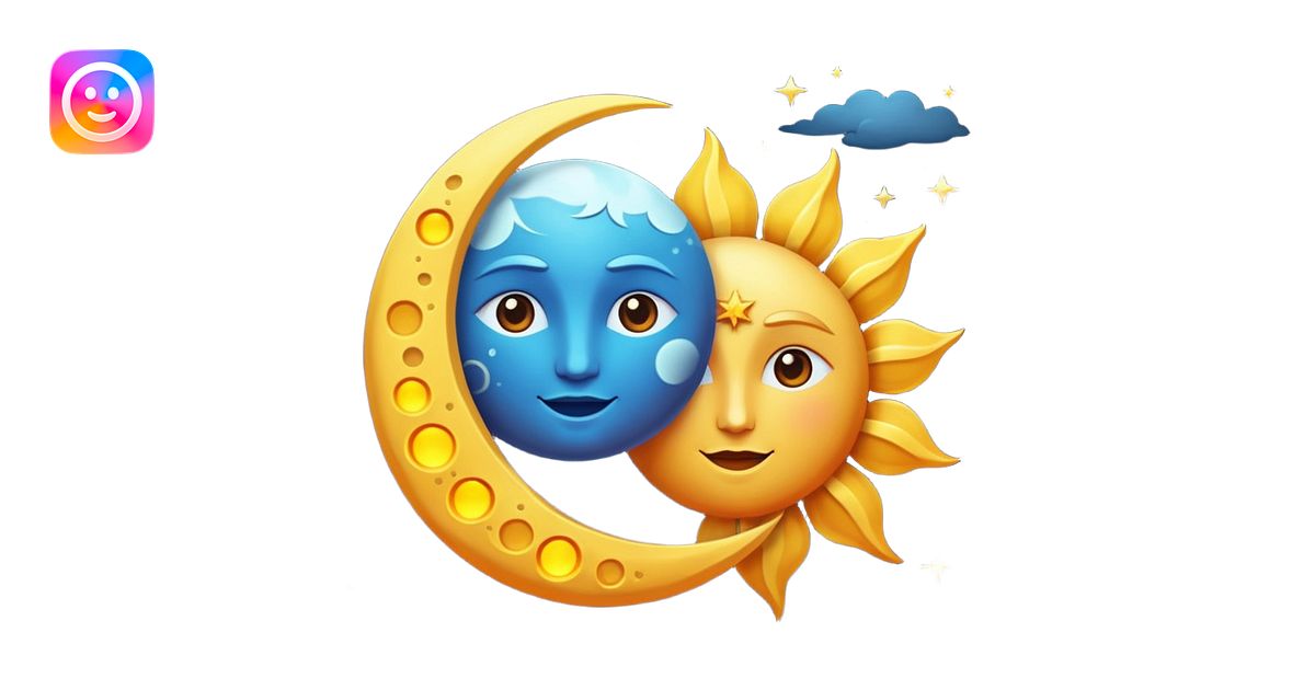 Sun and the moon solstice emoji | AI Emoji Generator