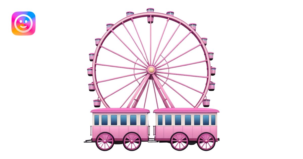 mix light pink dark pink and white theme park Ferris wheel emoji | AI ...