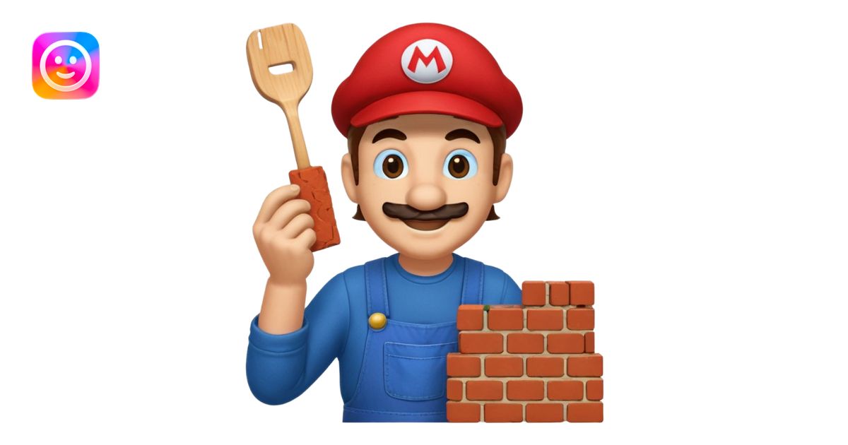 mario eating a brick emoji | AI Emoji Generator