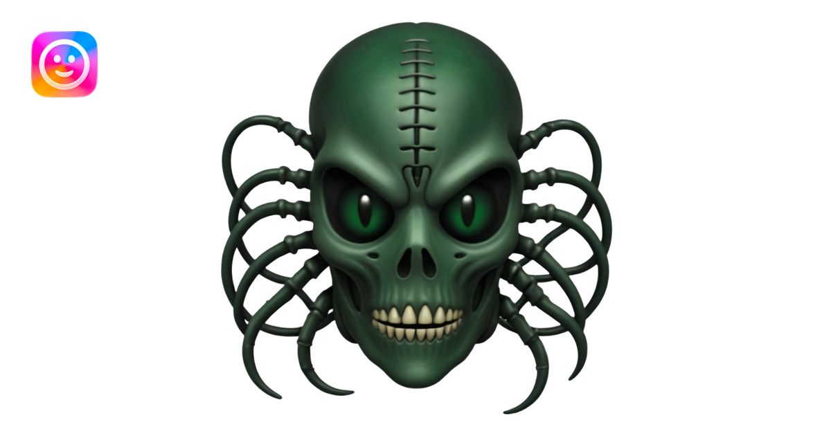 HR giger, wires, dark green, black flesh undead, head. dark black bones ...