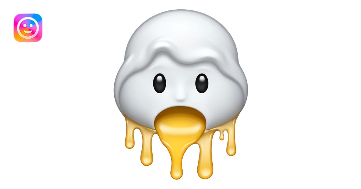 The heat broken emoji in white with sticky white liquid Ozzing out of ...