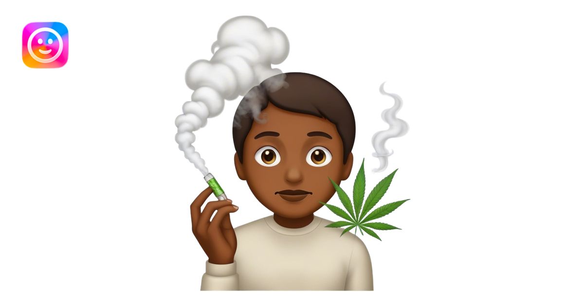 High off weed emoji with smoke emoji | AI Emoji Generator