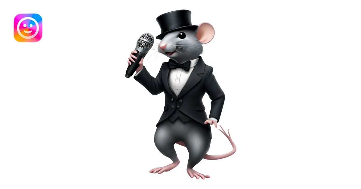 rat in suit with top hat and microphone doing a moonwalk emoji | AI ...