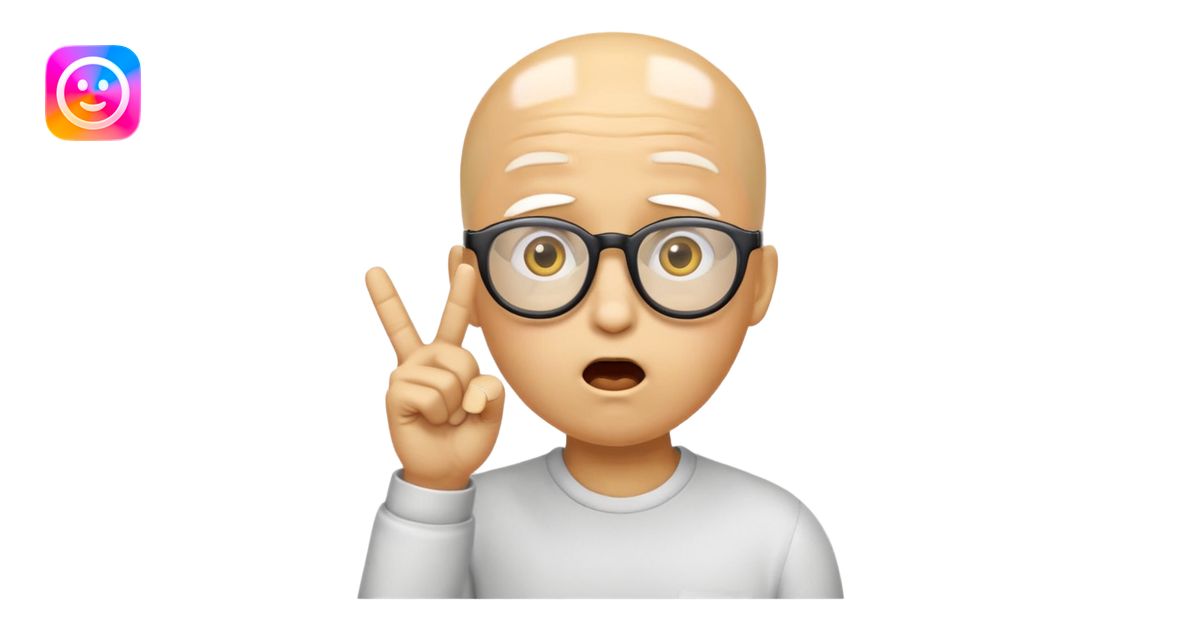 Generate a emoji head base with a shocked expression with a finger ...