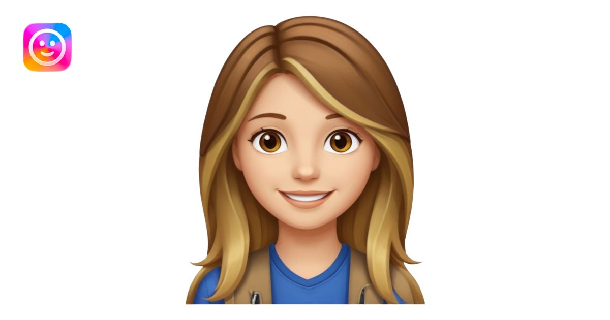 make a girl with long brown hair with blond highlights and layers with ...