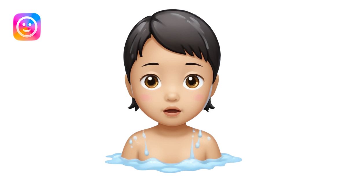 asian baby girl taking a shower emoji | AI Emoji Generator
