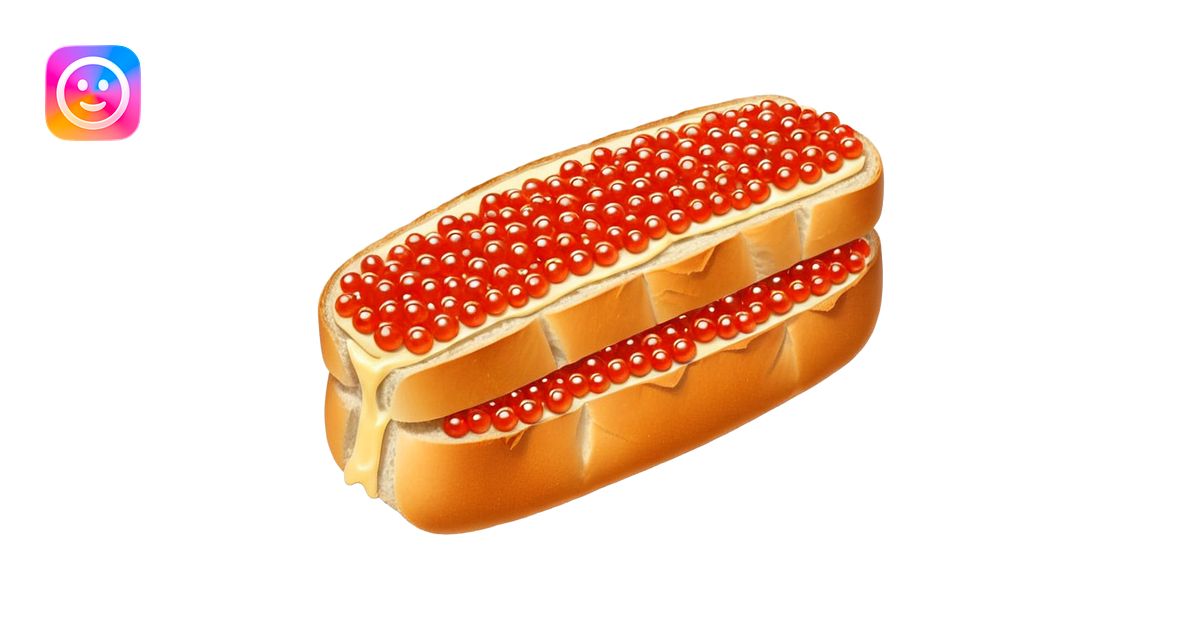 Apple style 3D emoji of a slice of fresh baguette with creamy butter ...