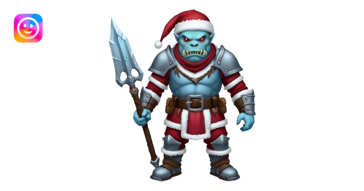 Fantasy Christmas orc legion soldier icon, iron tundra army theme ...