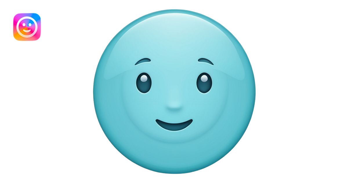 cyan circle plain with shade emoji | AI Emoji Generator