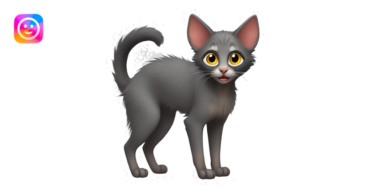 Lykoi Cat full body emoji | AI Emoji Generator