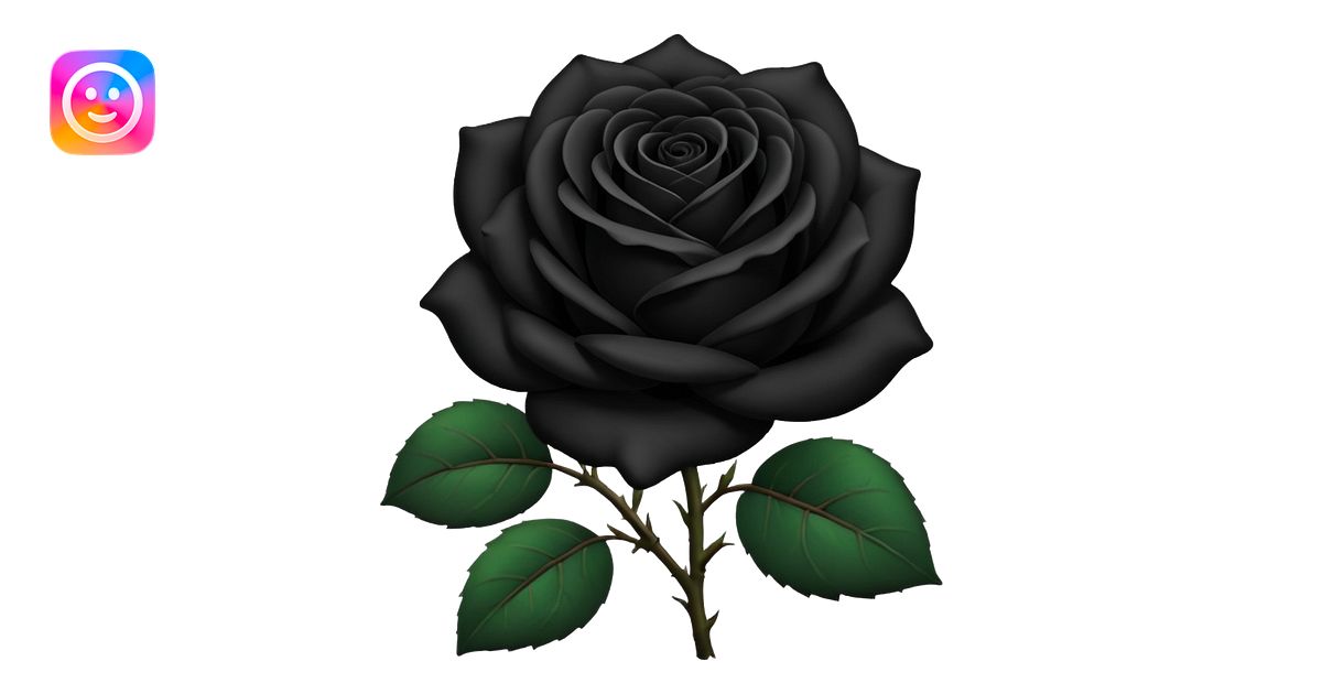 black rose, without green leaves, just flower emoji | AI Emoji Generator