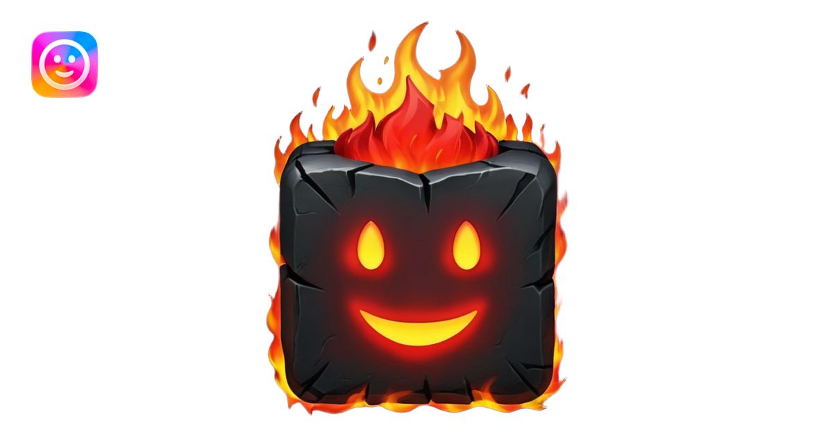 burning coal square emoji | AI Emoji Generator