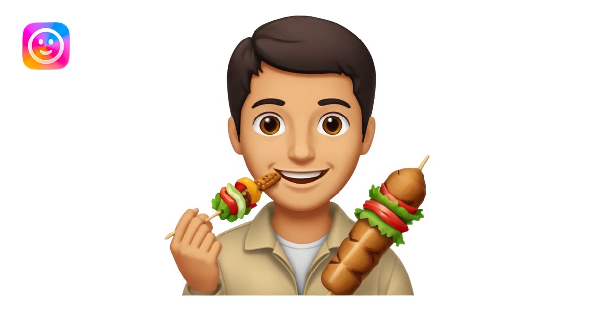 lebanese person eating kebab emoji | AI Emoji Generator