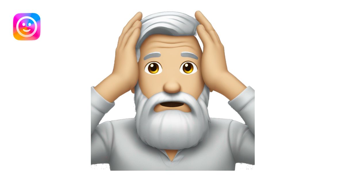 face palm grey hair beard emoji | AI Emoji Generator