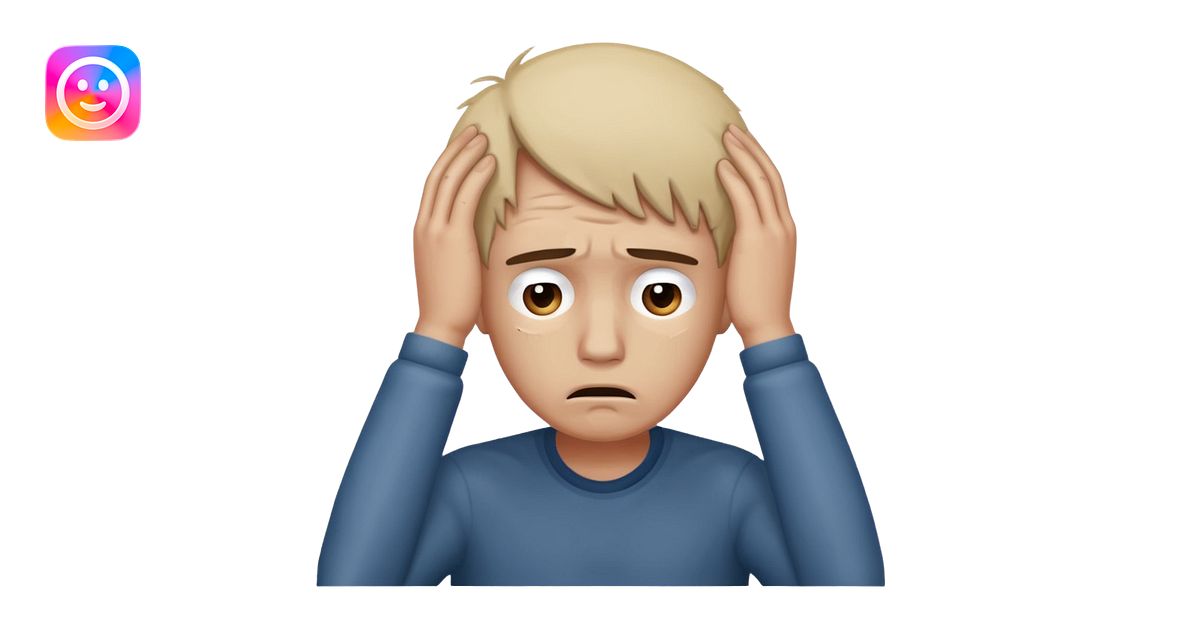 Create ecmoji so sad like that 🫩 man emoji | AI Emoji Generator