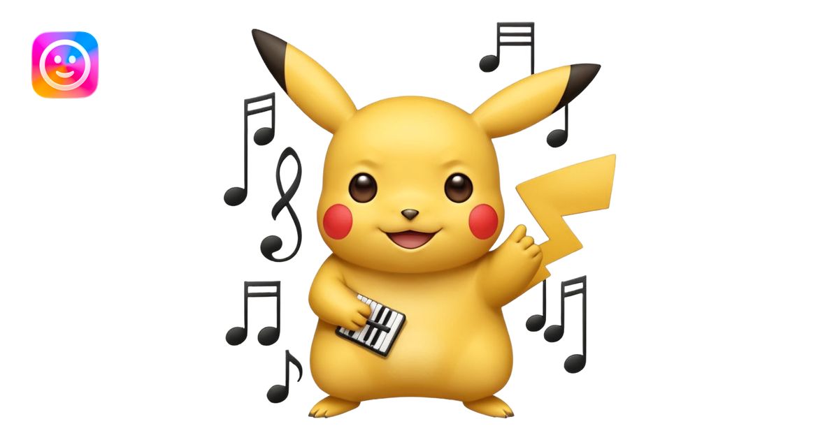 Pikachu in the Rednote app emoji style, blending classic Pikachu ...