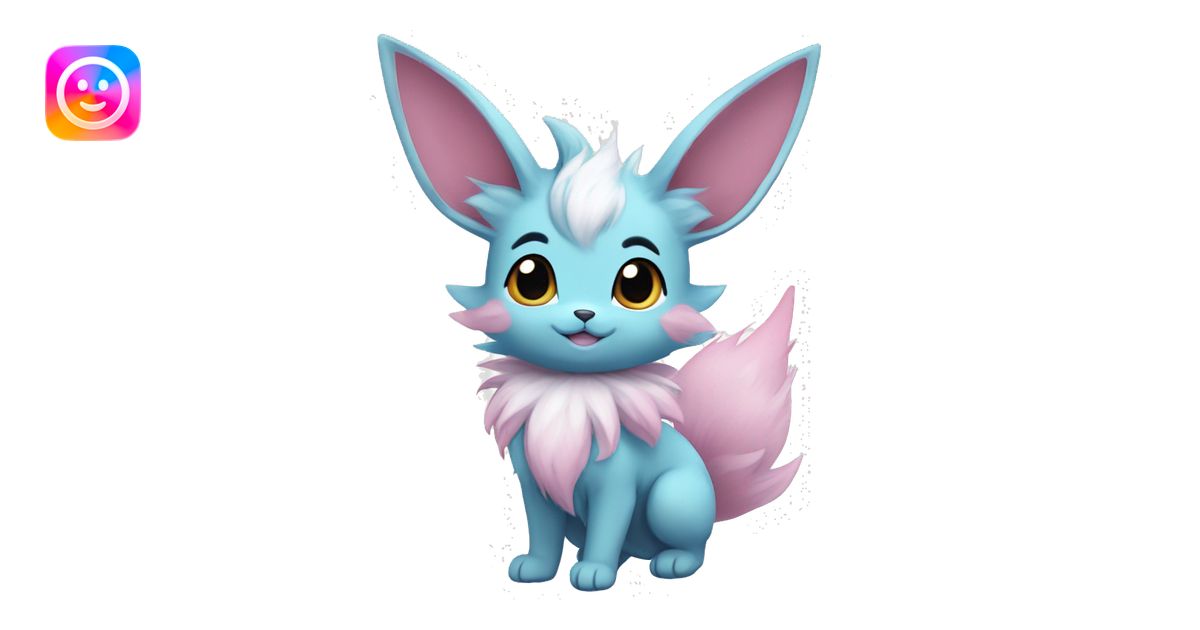 Kawaii Pastel Eeveelution-Cute-Pokémon-fusion full body emoji | AI ...