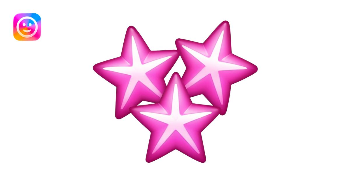 The three stars emoji but pink emoji | AI Emoji Generator