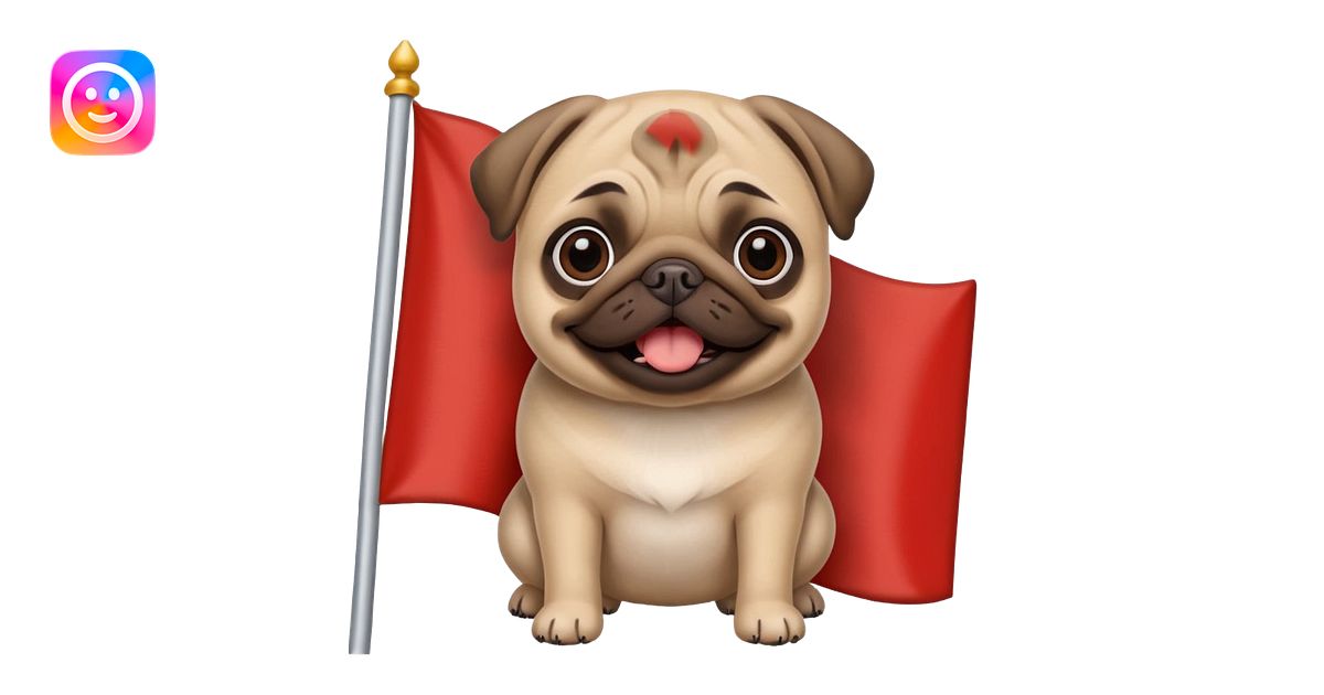 Flag of pug emoji | AI Emoji Generator