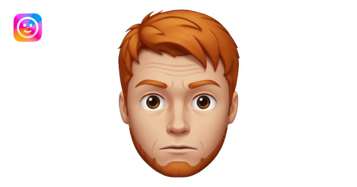 The 🤨 raised eyebrow emoji but with short ginger hair (a man) emoji ...
