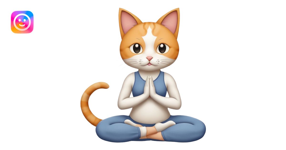 Gato yogin forte e magro emoji | AI Emoji Generator