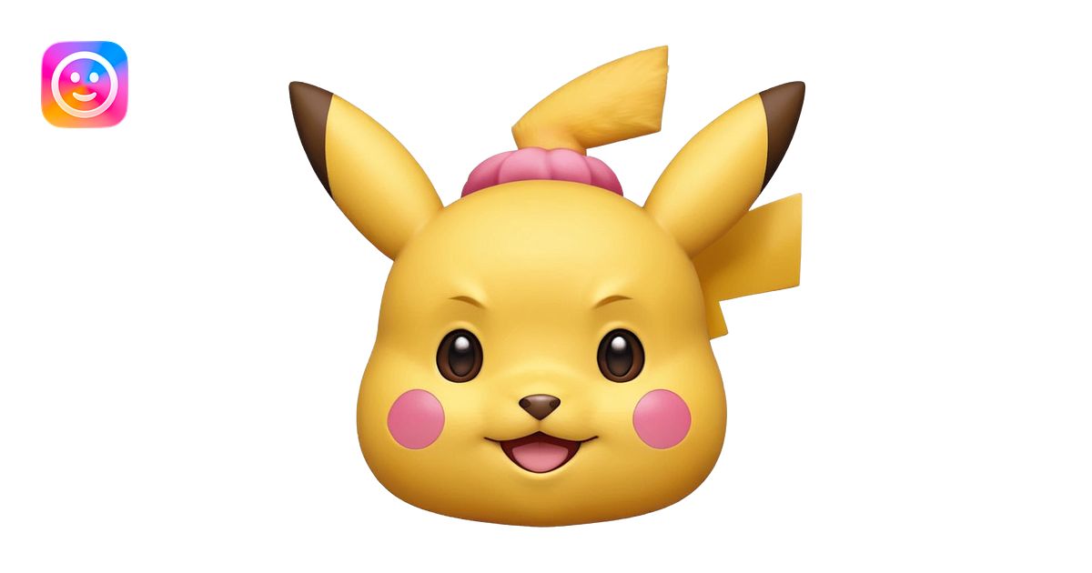 Pikachu version ios avec que la tête plus mignon emoji | AI Emoji Generator